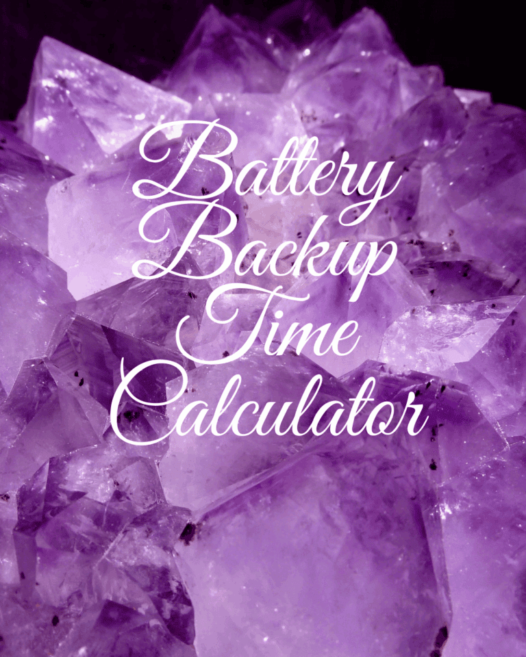 Battery Backup Time Calculator - Easy Rapid Calcs